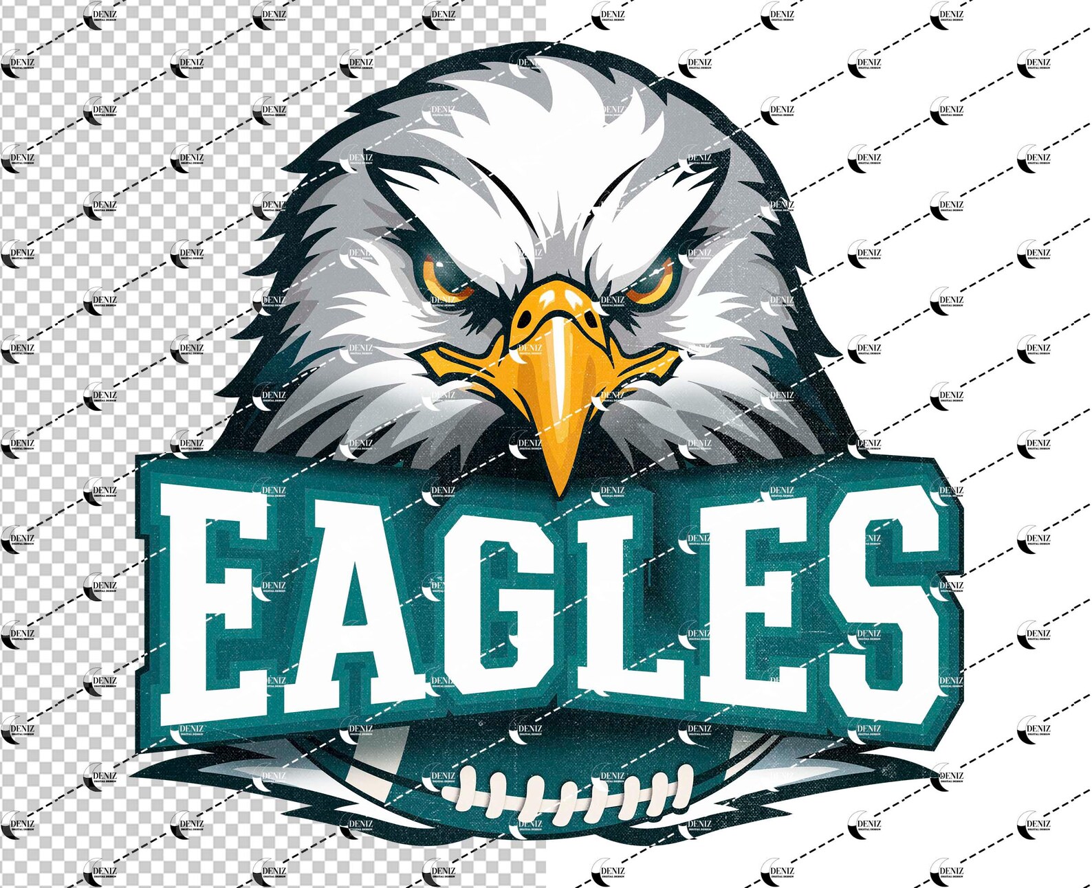 Fierce Eagles Football Logo PNG: Sports Team Sublimation (digital ...