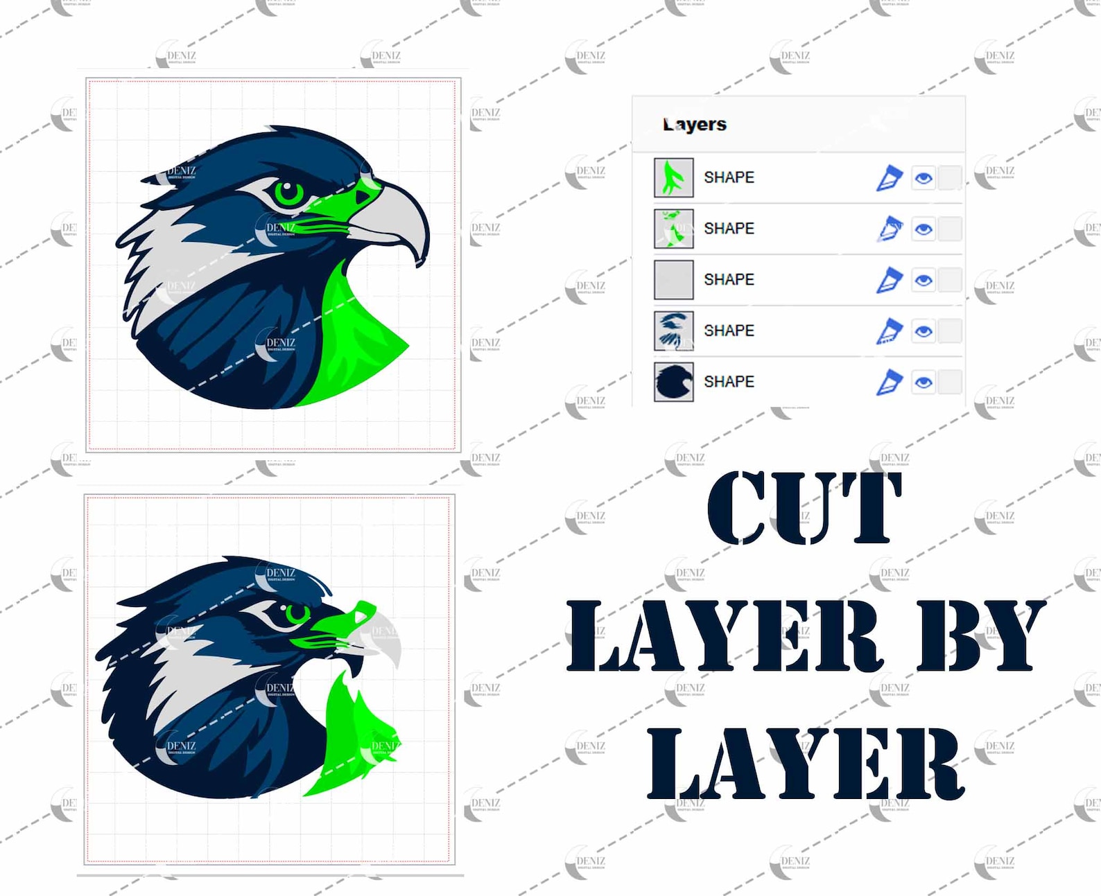 Seahawk Mascot Head Logo, Seahawks Football SVG, Seahawks Vector File ...
