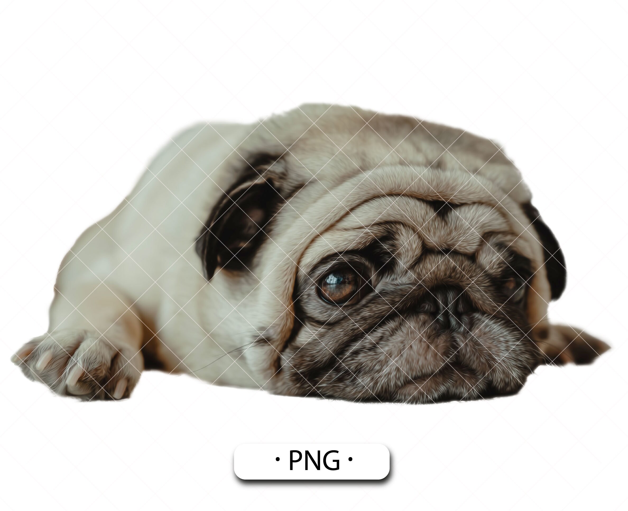 Pug Clipart PNG Pug Overlay Sublimation Design Digital - Etsy