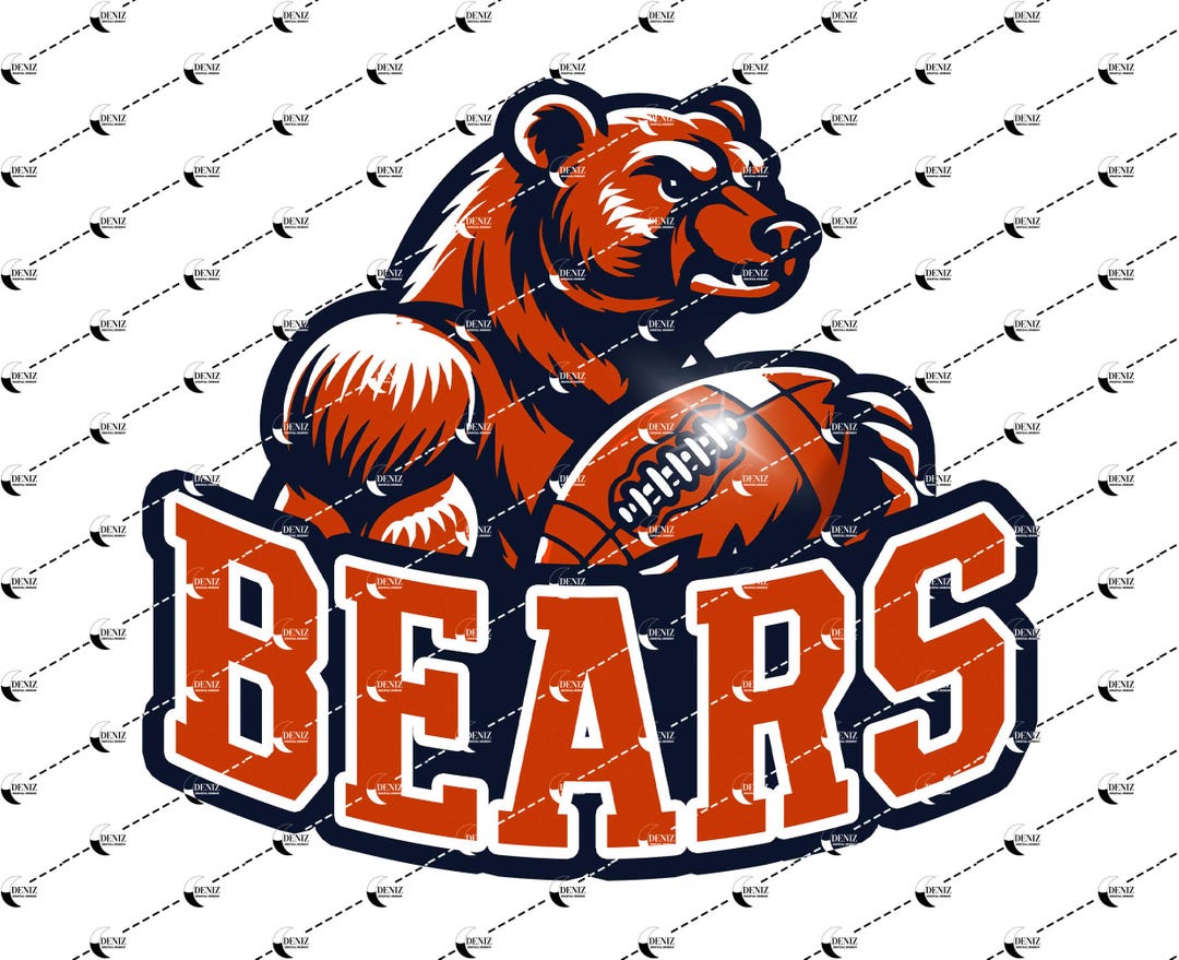 Retro Bears American Football Logo PNG, Bears Sublimation Dtg Dtf ...