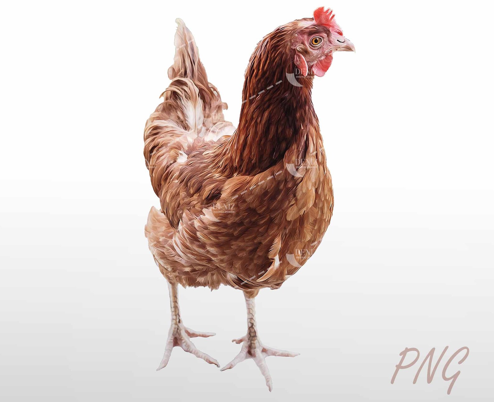 Chicken Family Clipart, Colorful Rooster, Hens and Chick PNG, Chicken ...