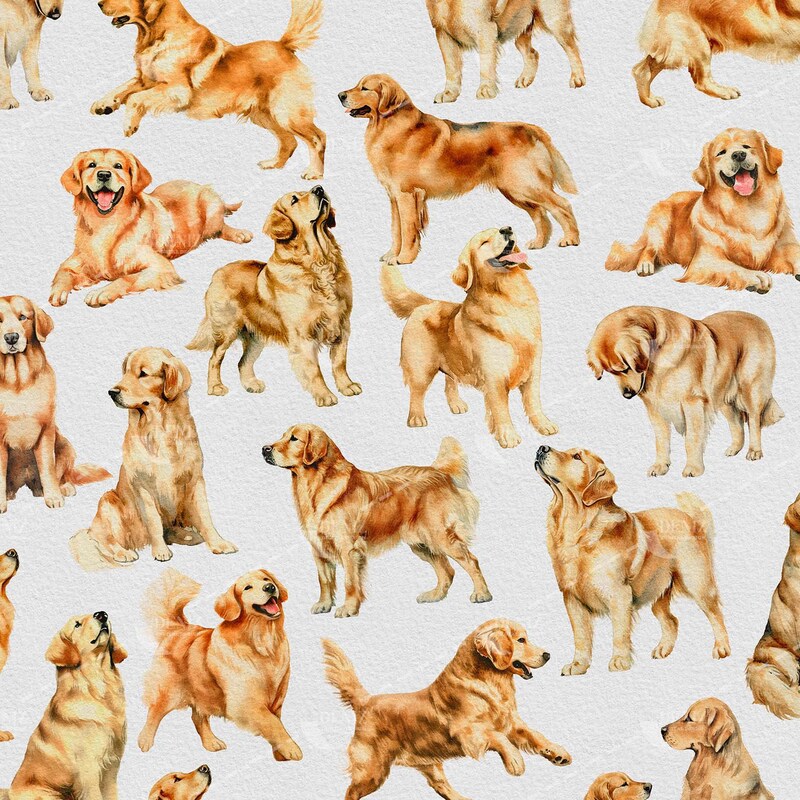 Golden Retriever Fabric - Etsy