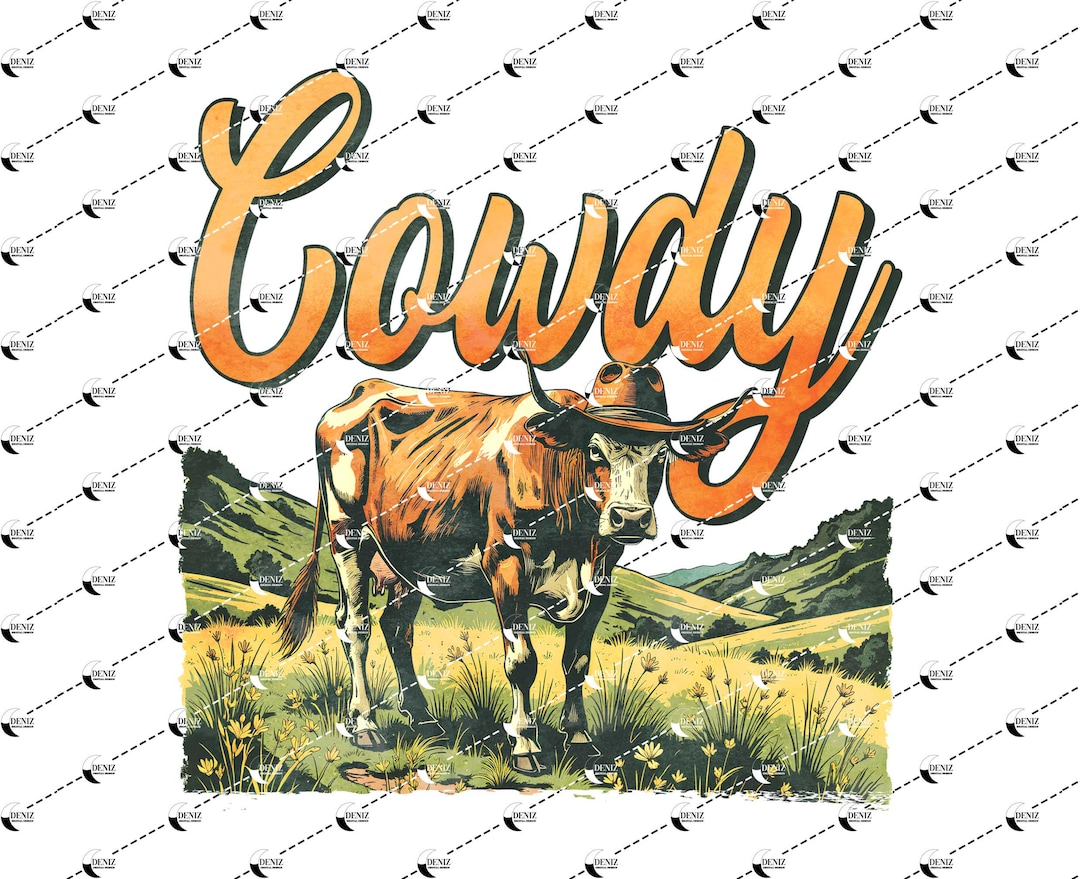 Howdy Cow Western Clipart | Rustic Country Clipart Digital Download for ...