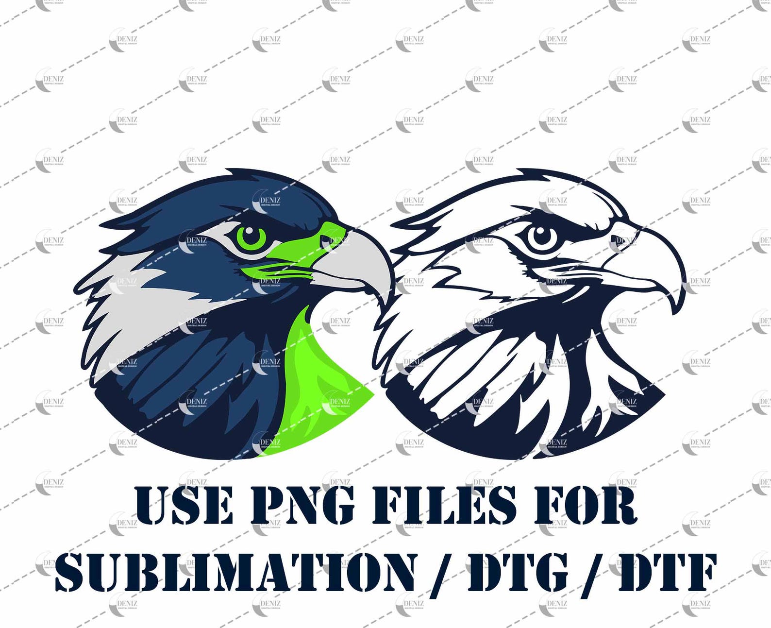 Seahawk Mascot Head Logo, Seahawks Football SVG, Seahawks Vector File ...