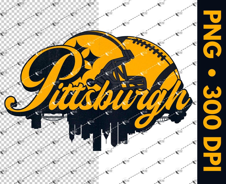 Pittsburgh Football PNG, City Skyline Sublimation and DTF File for Game ...