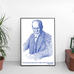 INSTANT DOWNLOAD Sigmund Freud Printable Art Poster. Motivasyonel ...