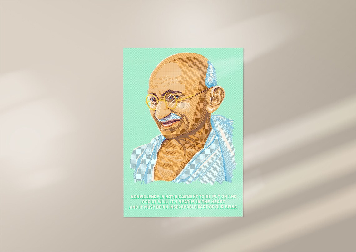 INSTANT DOWNLOAD Mahatma Gandhi Printable Art Poster. - Etsy