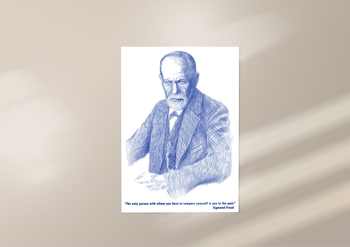 INSTANT DOWNLOAD Sigmund Freud Printable Art Poster. Motivasyonel ...