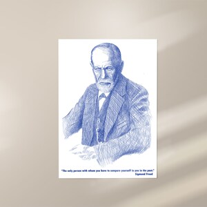 INSTANT DOWNLOAD Sigmund Freud Printable Art Poster. Motivasyonel ...