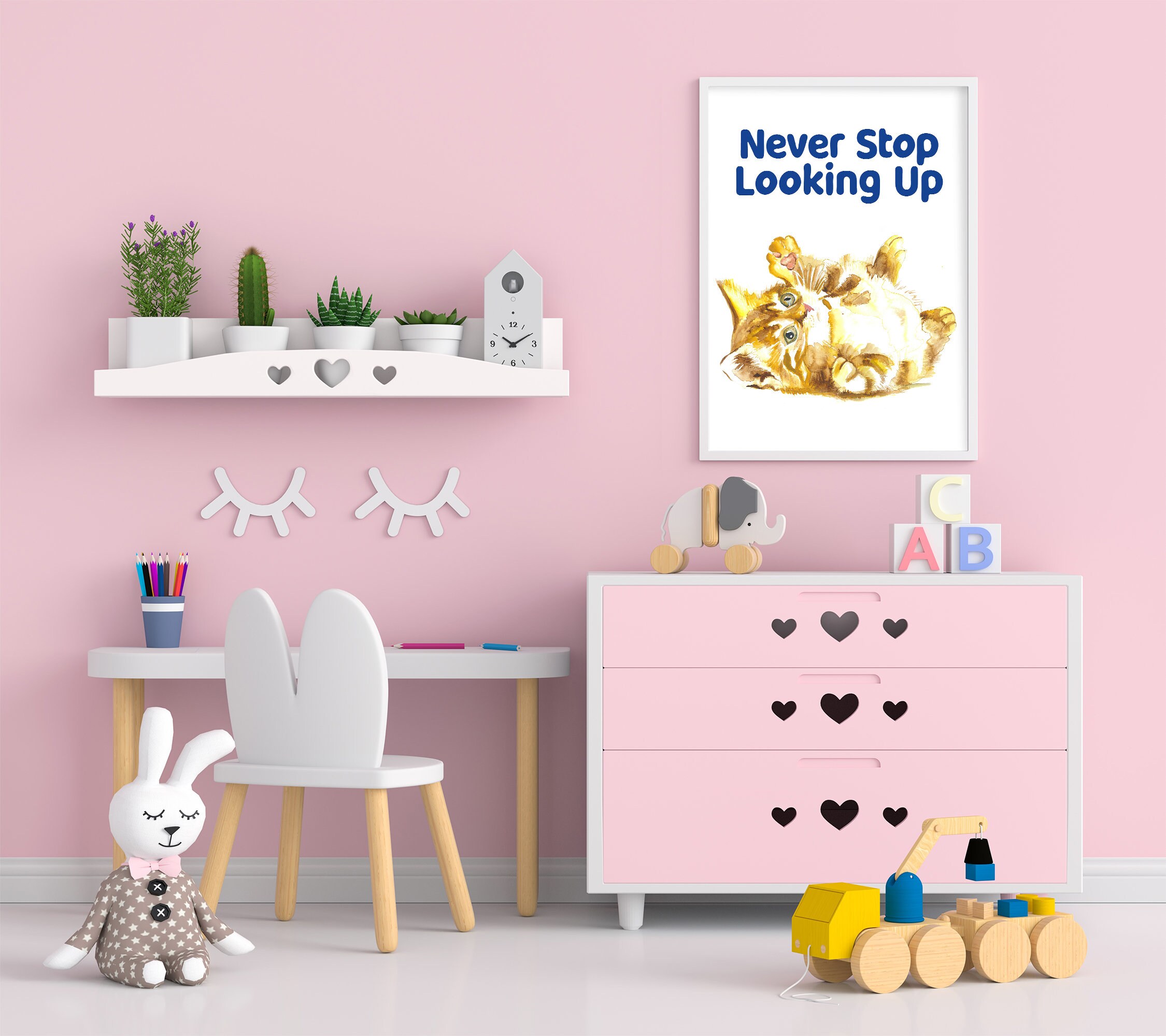 Cute Kitten Poster for Kids Room and Nursery Wall | Etsy