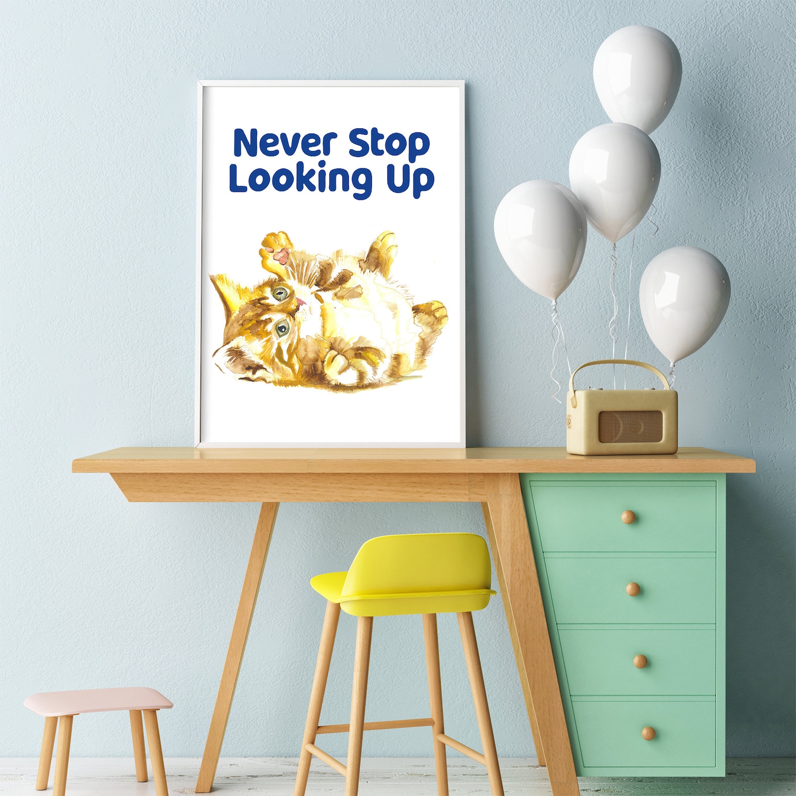 Cute Kitten Poster for Kids Room and Nursery Wall | Etsy