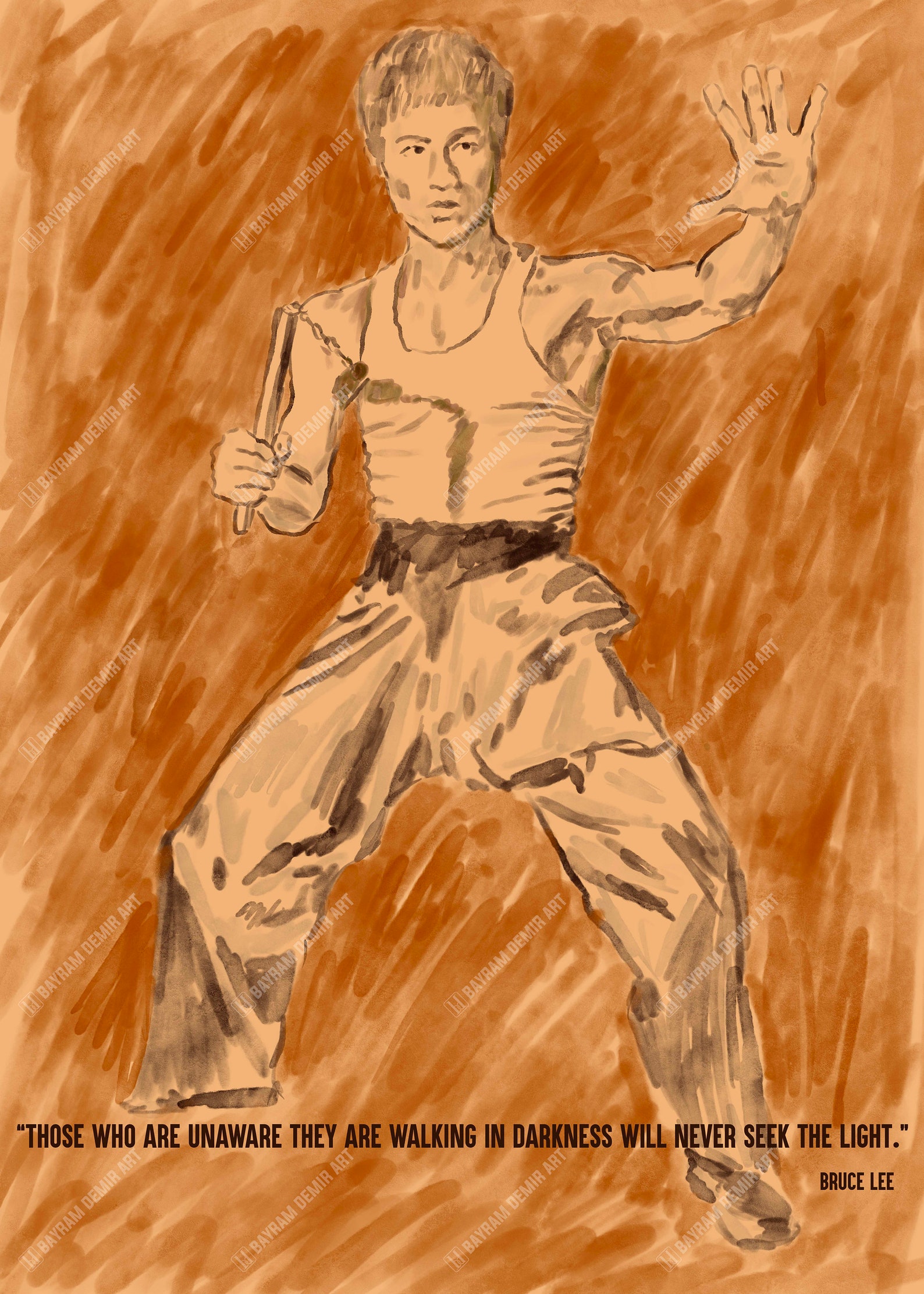 INSTANT DOWNLOAD Bruce Lee Printable Art Poster. Motivasyonel - Etsy