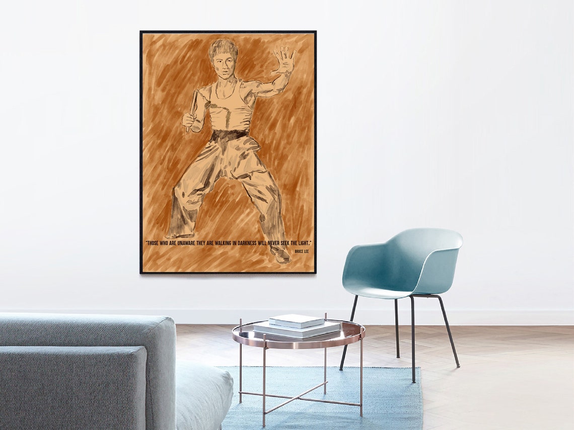 INSTANT DOWNLOAD Bruce Lee Printable Art Poster. Motivasyonel ...