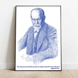 INSTANT DOWNLOAD Sigmund Freud Printable Art Poster. Motivasyonel ...