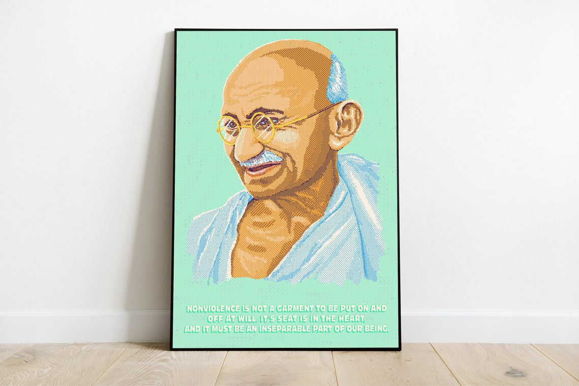 INSTANT DOWNLOAD Mahatma Gandhi Printable Art Poster. - Etsy