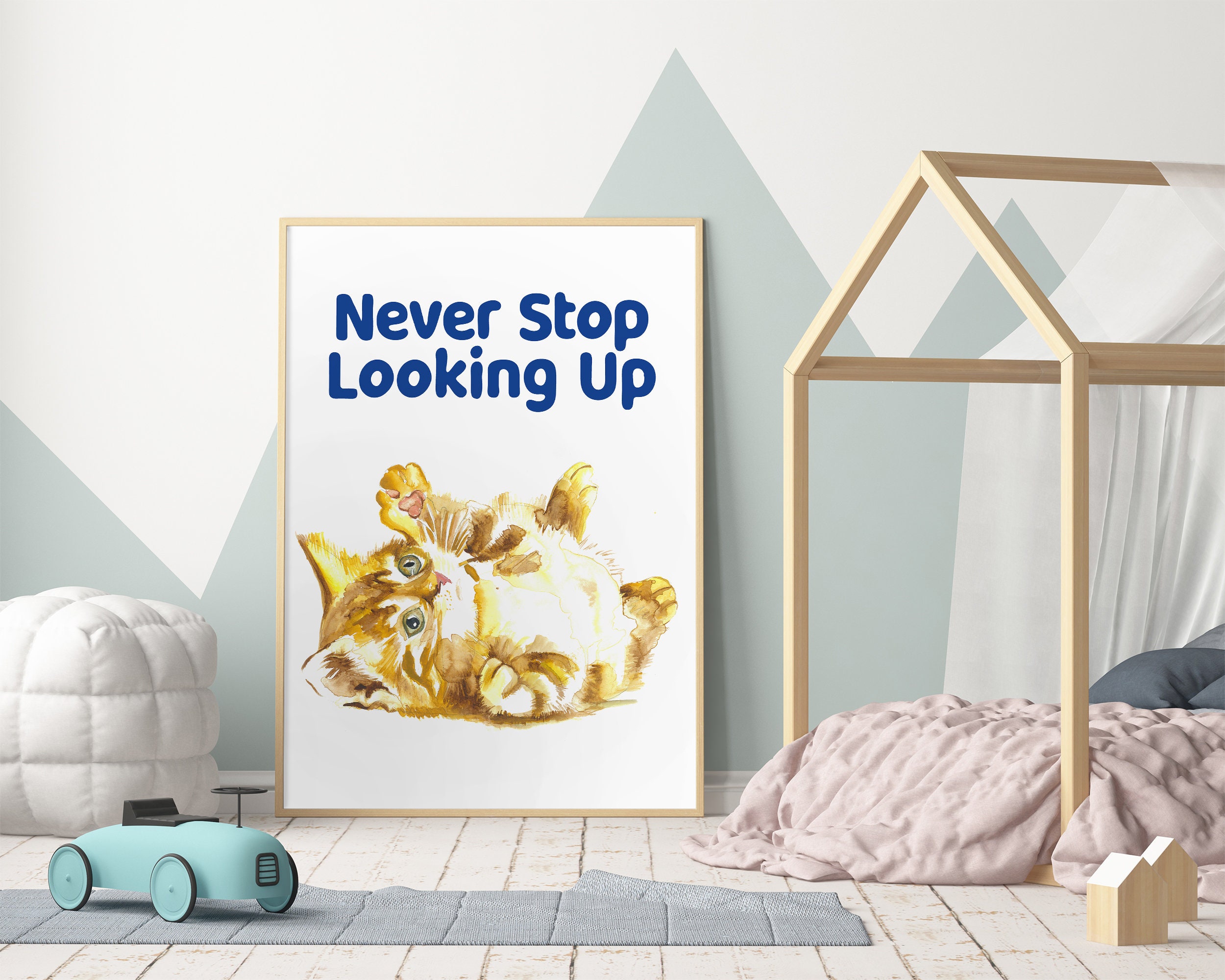 Cute Kitten Poster for Kids Room and Nursery Wall | Etsy