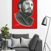 Handmade Fidel Castro Portrait Art - Red Room Decor (instant Download ...