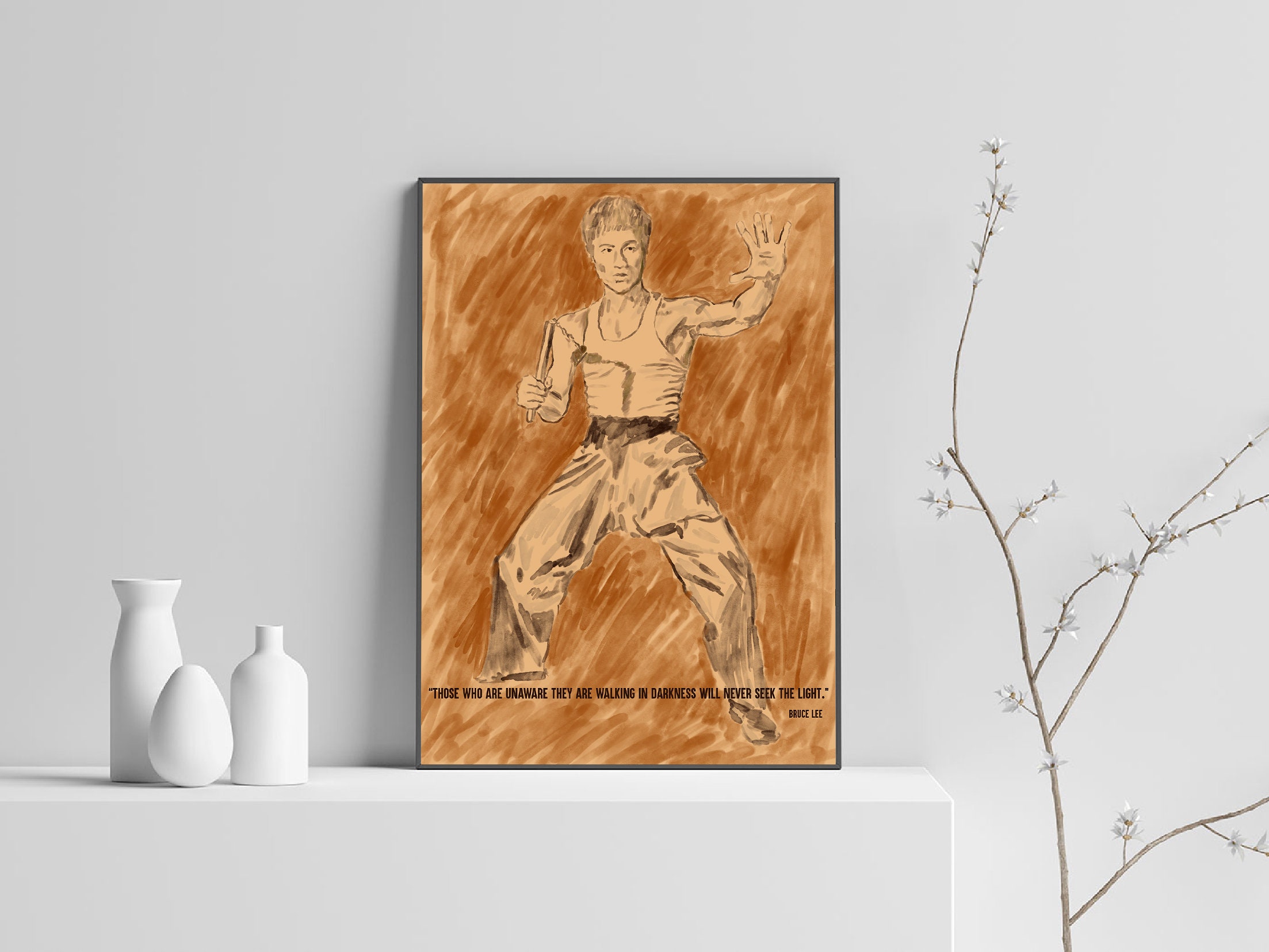 INSTANT DOWNLOAD Bruce Lee Printable Art Poster. Motivasyonel ...
