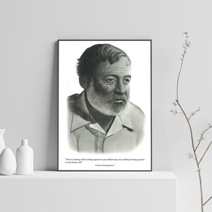 INSTANT DOWNLOAD Ernest Hemingway Poster. Motivasyonel Inspirational ...