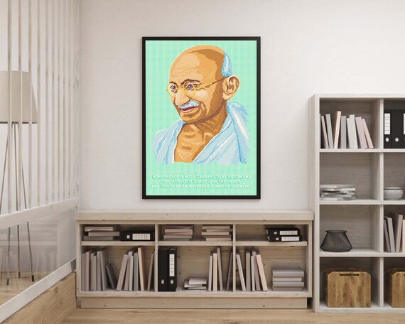 INSTANT DOWNLOAD Mahatma Gandhi Printable Art Poster. | Etsy