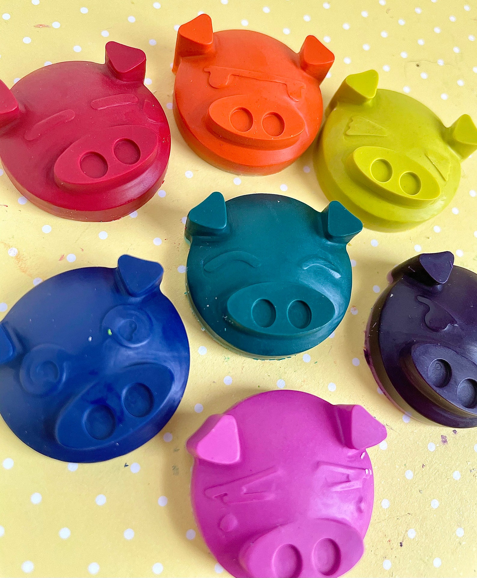 Mini PIG CRAYONS set of 7 Desk Pet/buddy for Class Cute | Etsy