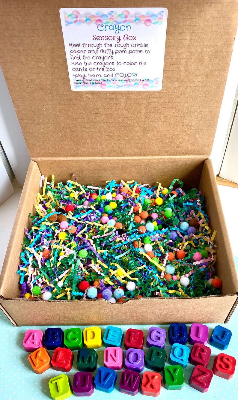 Sensory Play Kit With LETTER Crayons. Sensory Bin Tools, Fine Motor ...