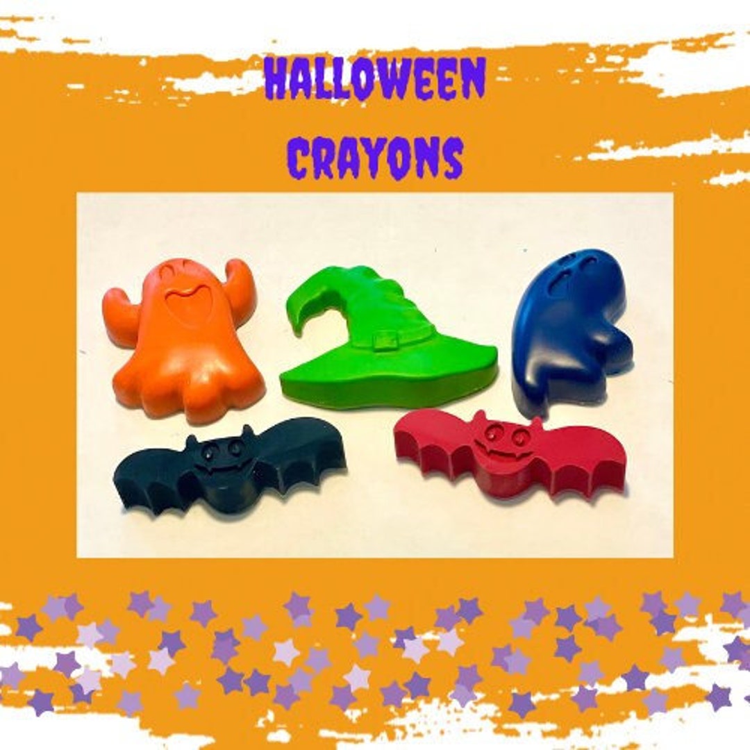 HALLOWEEN CRAYONS (set of 5), Trick or Treat Gift for Kids, Halloween ...
