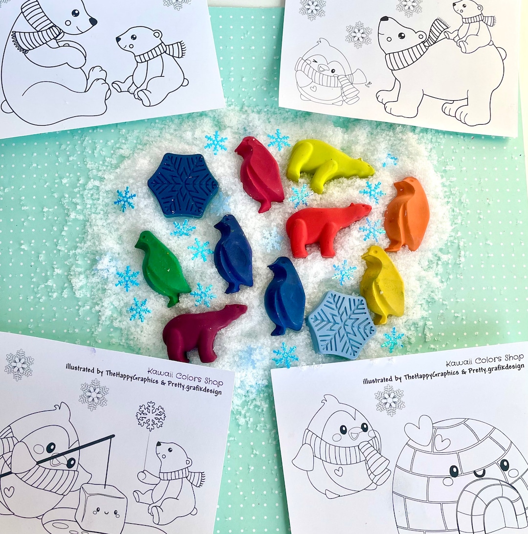 SENSORY PLAY Kit With Penguin and Polar Bear Crayons (11 Count ...