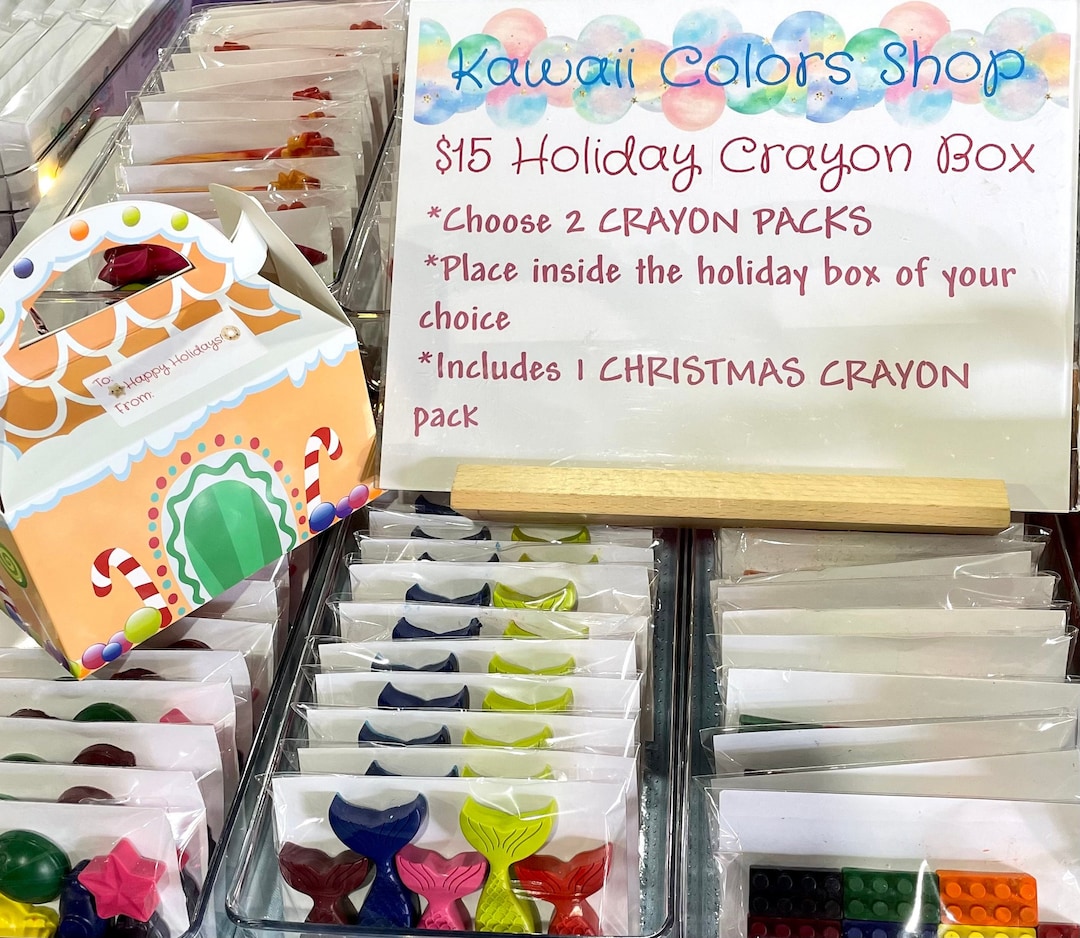 Christmas Crayon Box (set of 3 Crayon Packs), Kids Stocking Stuffer ...