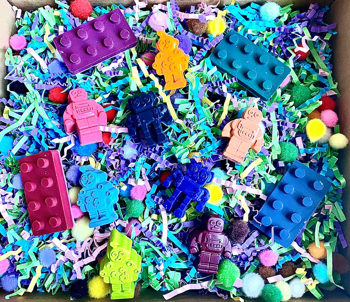 Sensory Play Kit With ROBOTS and BLOCKS Crayons. Sensory Bin Tools ...