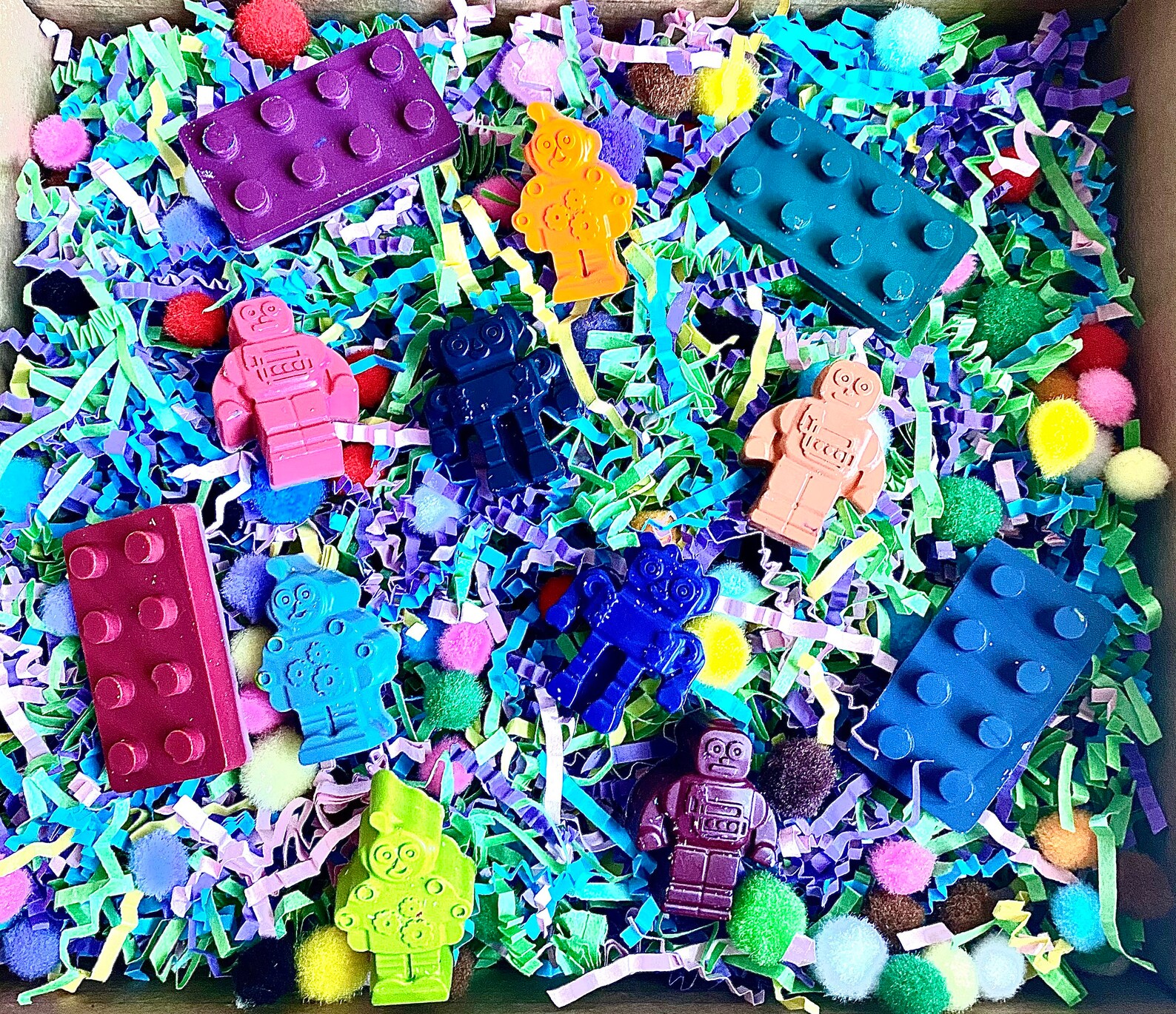 Sensory Play Kit With ROBOTS and BLOCKS Crayons. Sensory Bin Tools ...