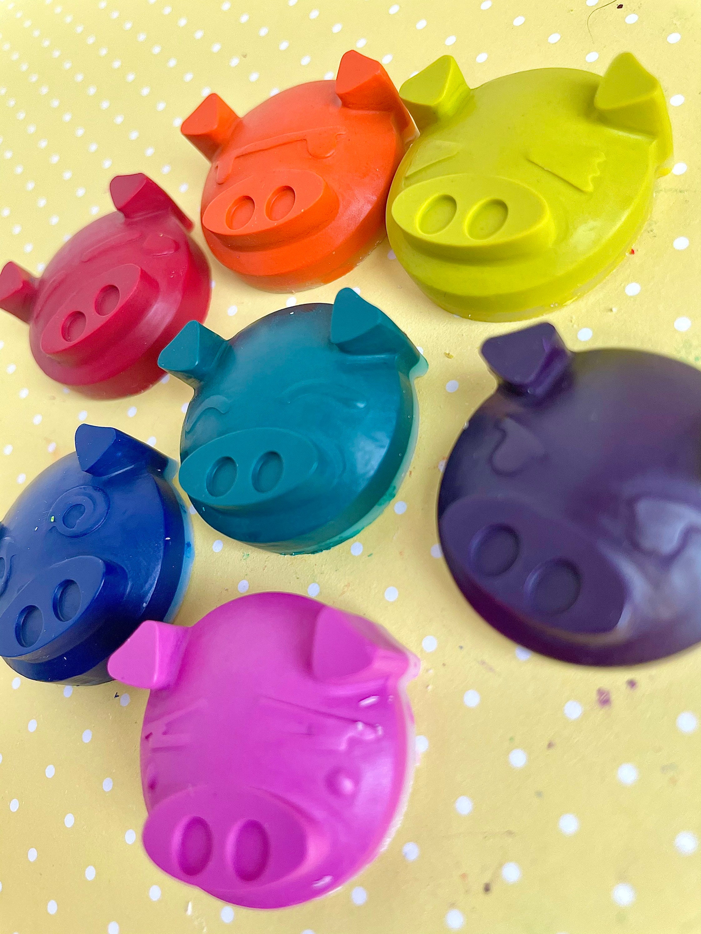 Mini PIG CRAYONS set of 7 desk pet/buddy for class cute | Etsy