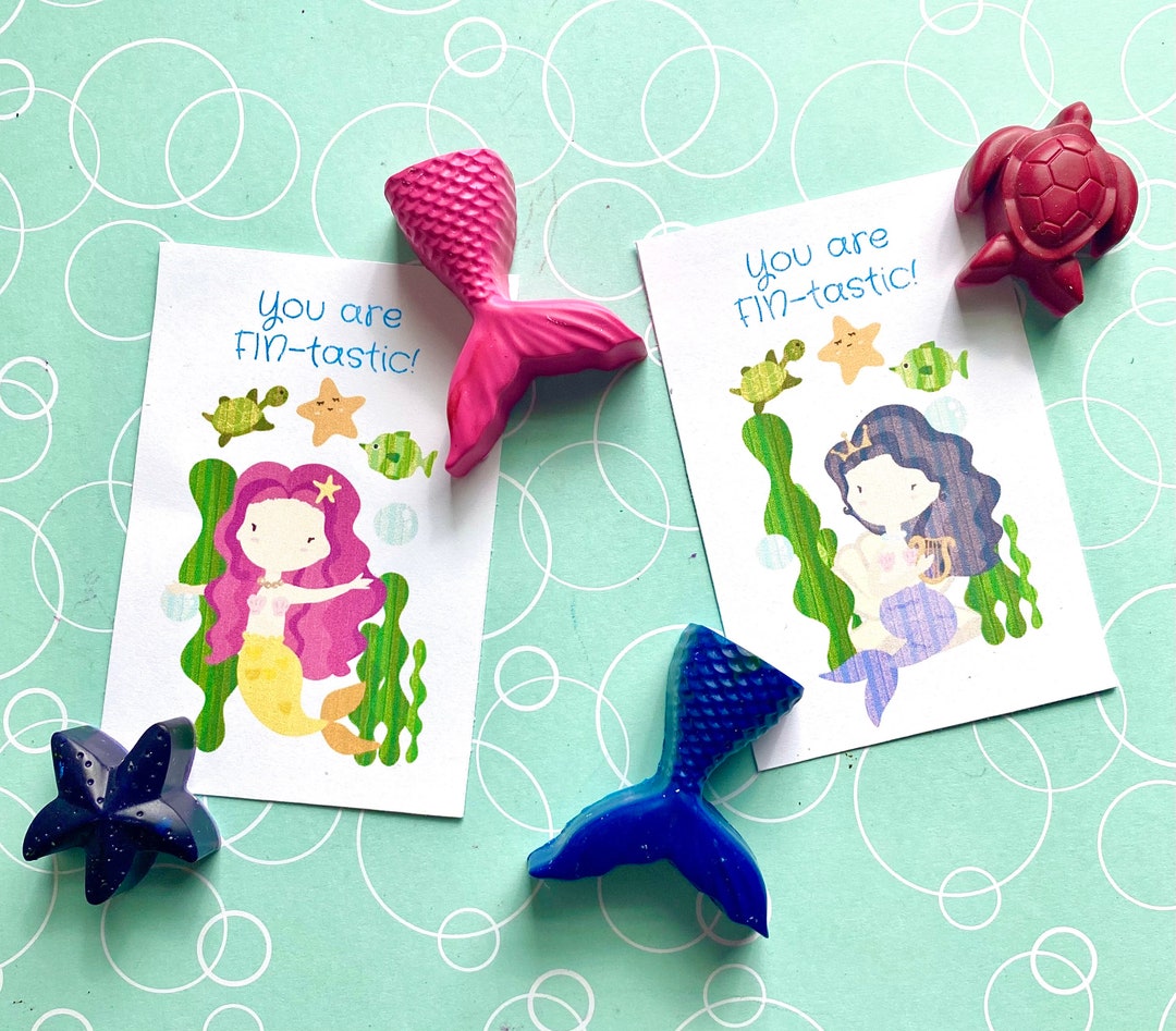 Personalized Mermaid Crayon Party Favors, Under the Sea Party, Kids ...