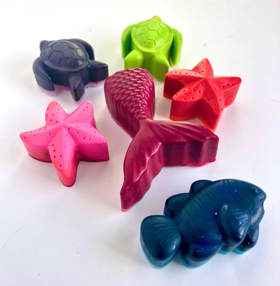 Rainbow Ocean Crayons (6 Count), Mermaid Turtle Starfish, Rainbow ...