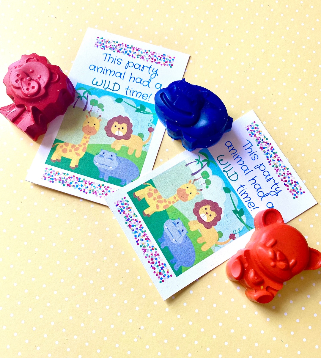 Personalized Zoo Animal Theme Crayon Party Favors, Safari Themed ...