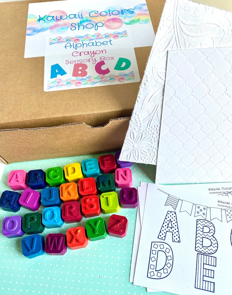 Sensory Play Kit With LETTER Crayons. Sensory Bin Tools, Fine Motor ...