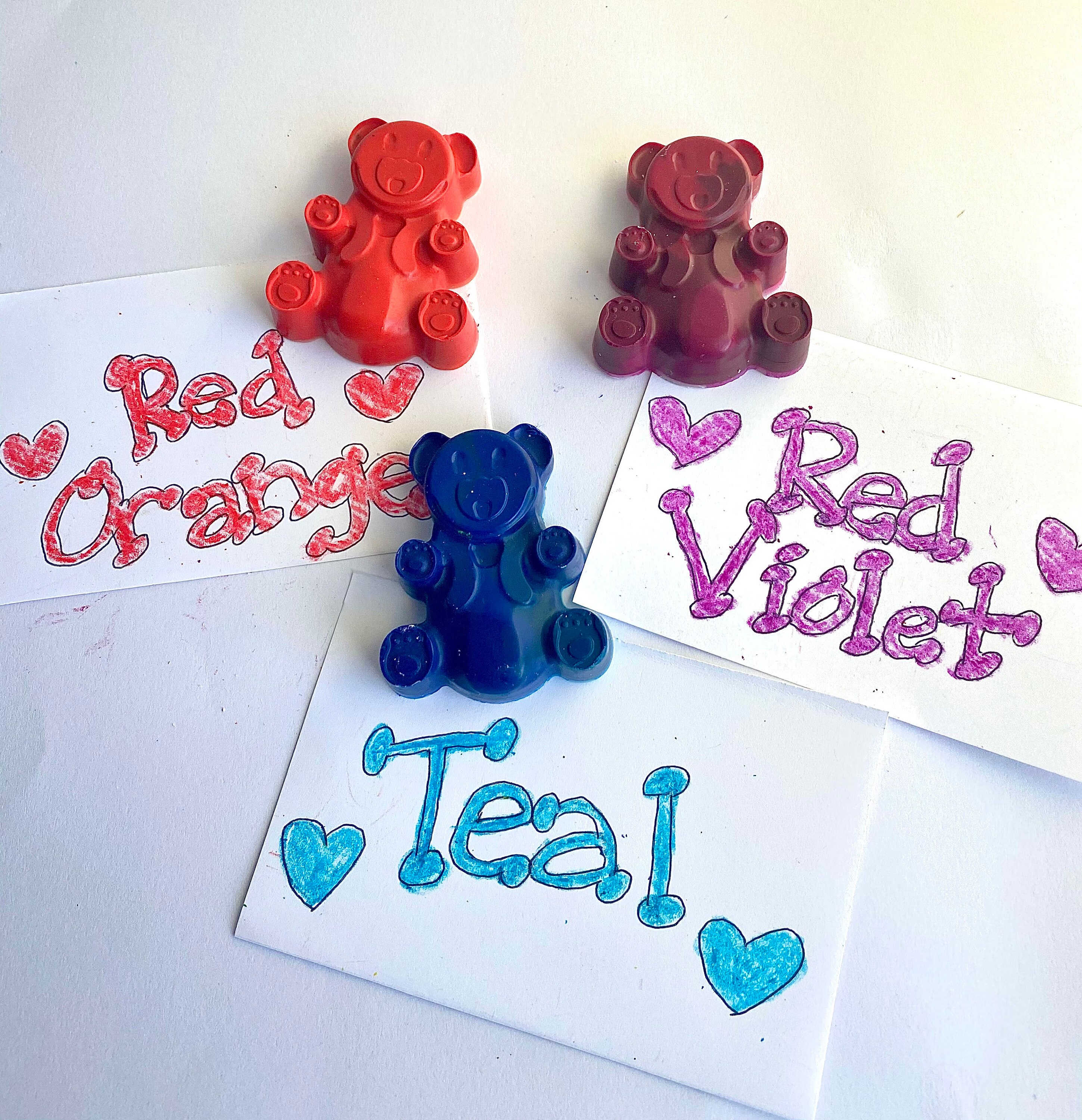 Bear handmade crayons 3 count teddy bear themed party - Etsy.de