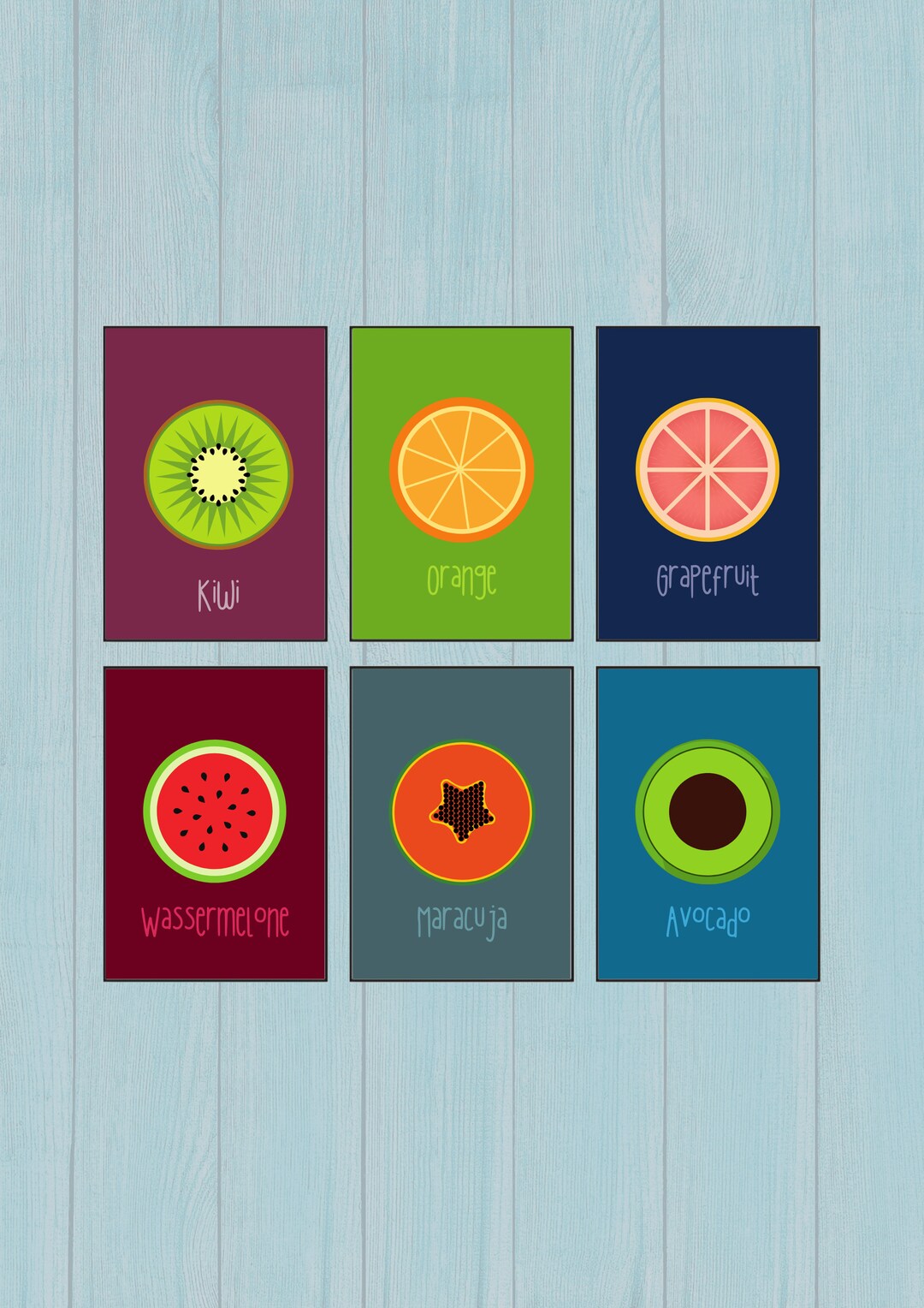 Set of 3 Posters Fruit, Poster Fruit, Kiwi Picture, Lemon Picture ...