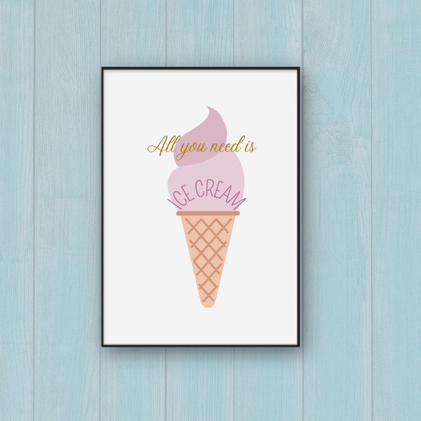 Ice Cream Poster - Etsy