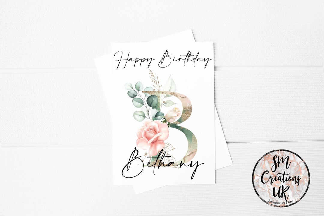 Personalised Birthday Letter Card Personalised Greetings Card Floral ...