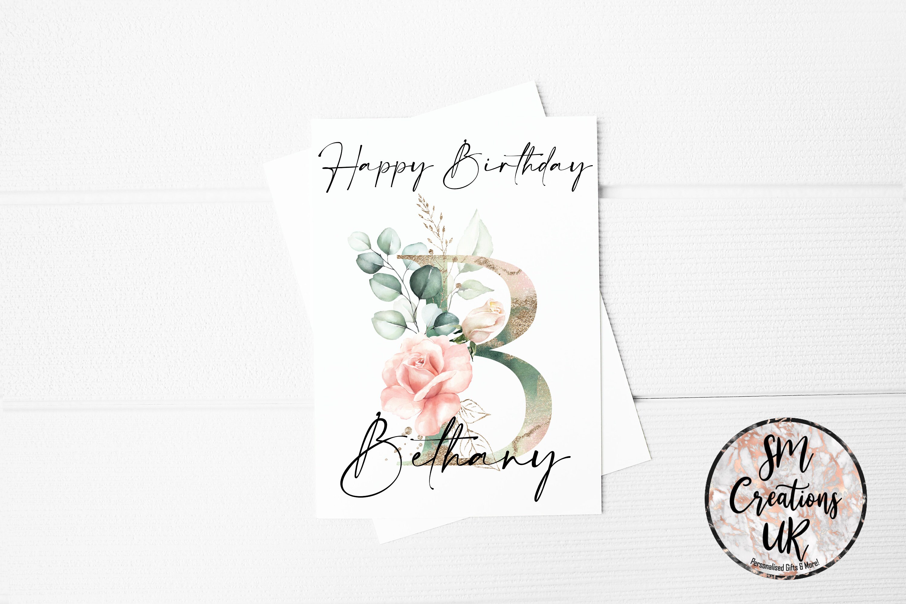 Personalised Birthday Letter Card Personalised Greetings Card Floral ...