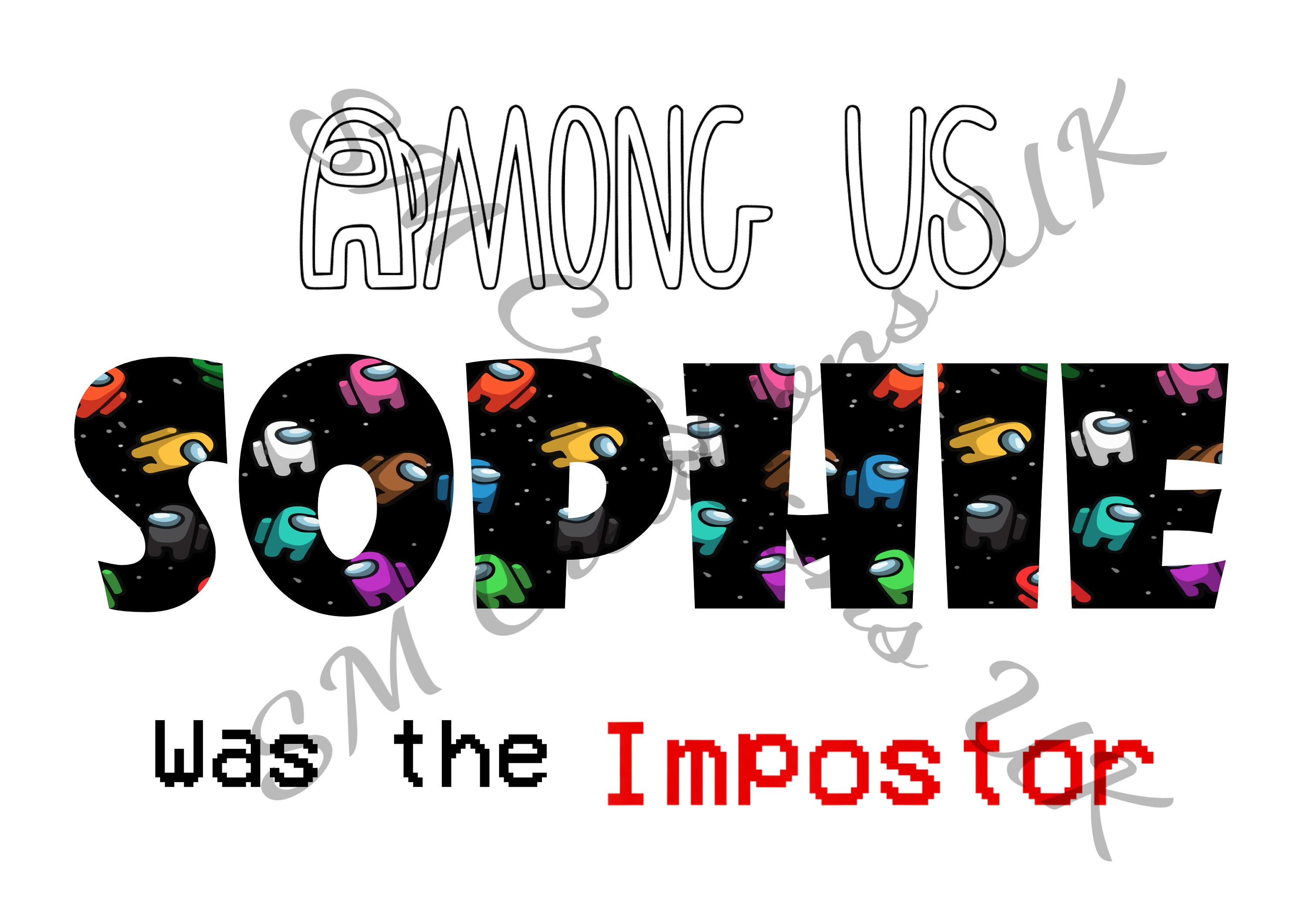 Among Us Print Personalised Among Us Wall Décor Printed on Card OR ...