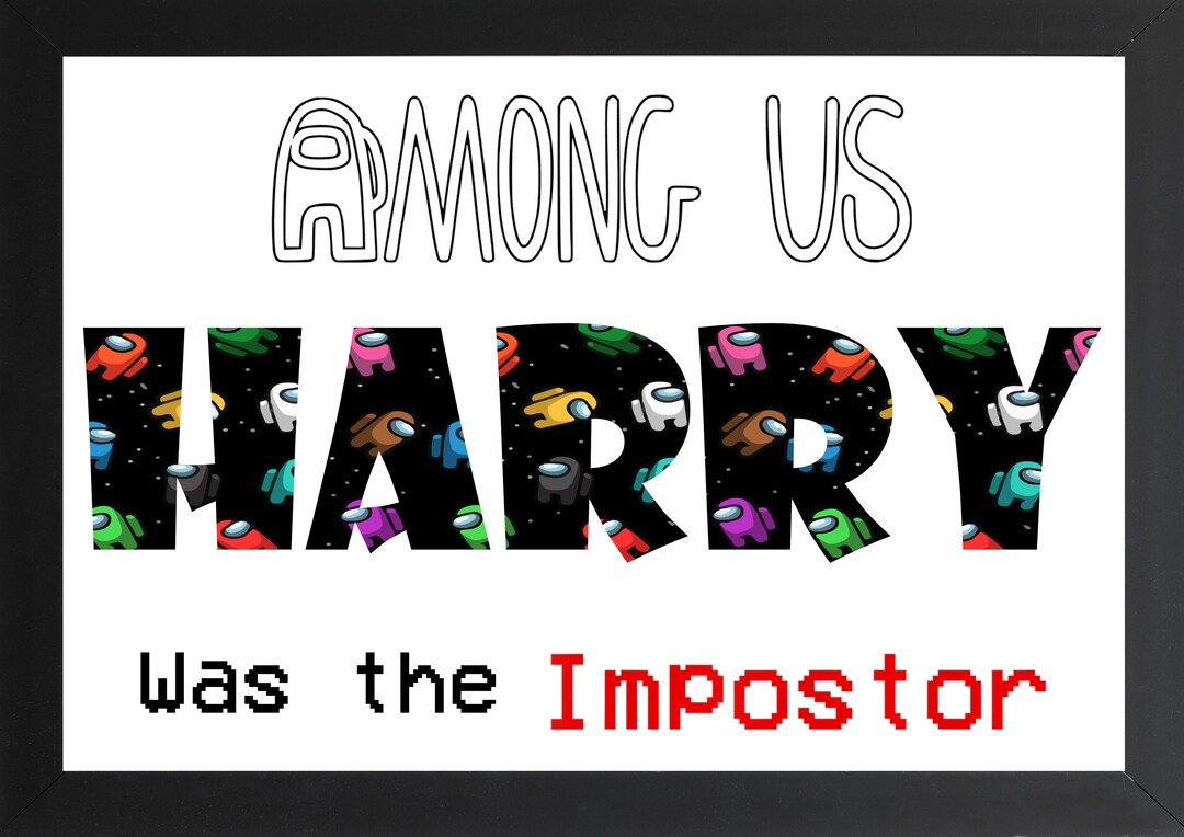 Among Us Print Personalised Among Us Wall Décor Printed on Card OR ...