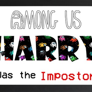 Among Us Print | Personalised Among Us Wall Décor | Printed on Card OR ...