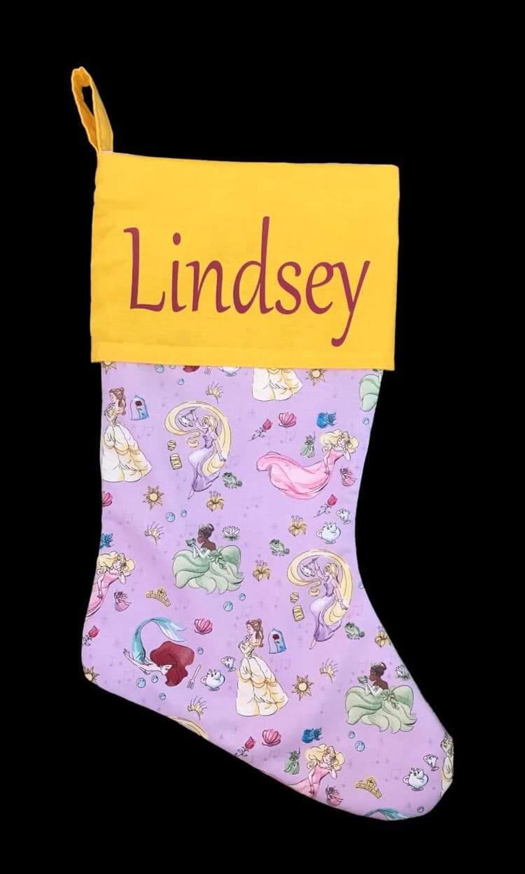 Personalized Princess Christmas Stocking, Minnie Mouse, Olaf, Beauty ...