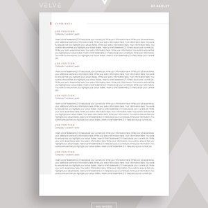 Resume / CV 5 Page Template + Cover Letter / Instant Download Resume ...