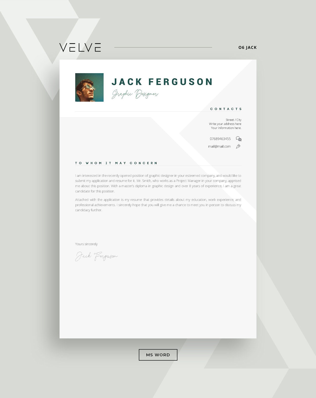 Resume / CV 3 Page Template Cover Letter / Instant Download - Etsy