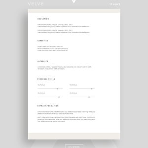 Resume / CV 5 Page Template + Cover Letter / Instant Download Resume ...
