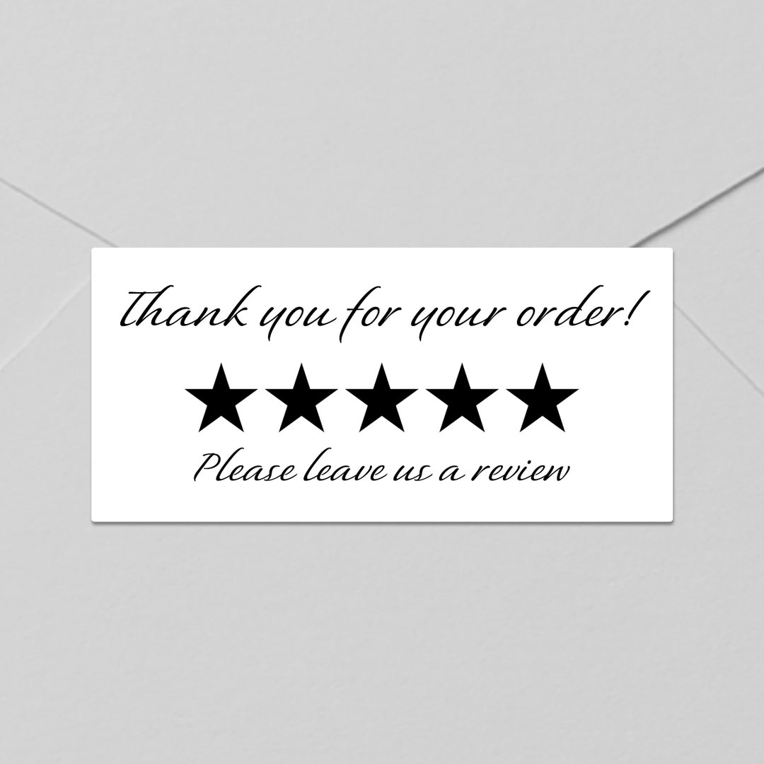 Printable 5-star Review Sticker Label Business Shipping Stickers Modern ...