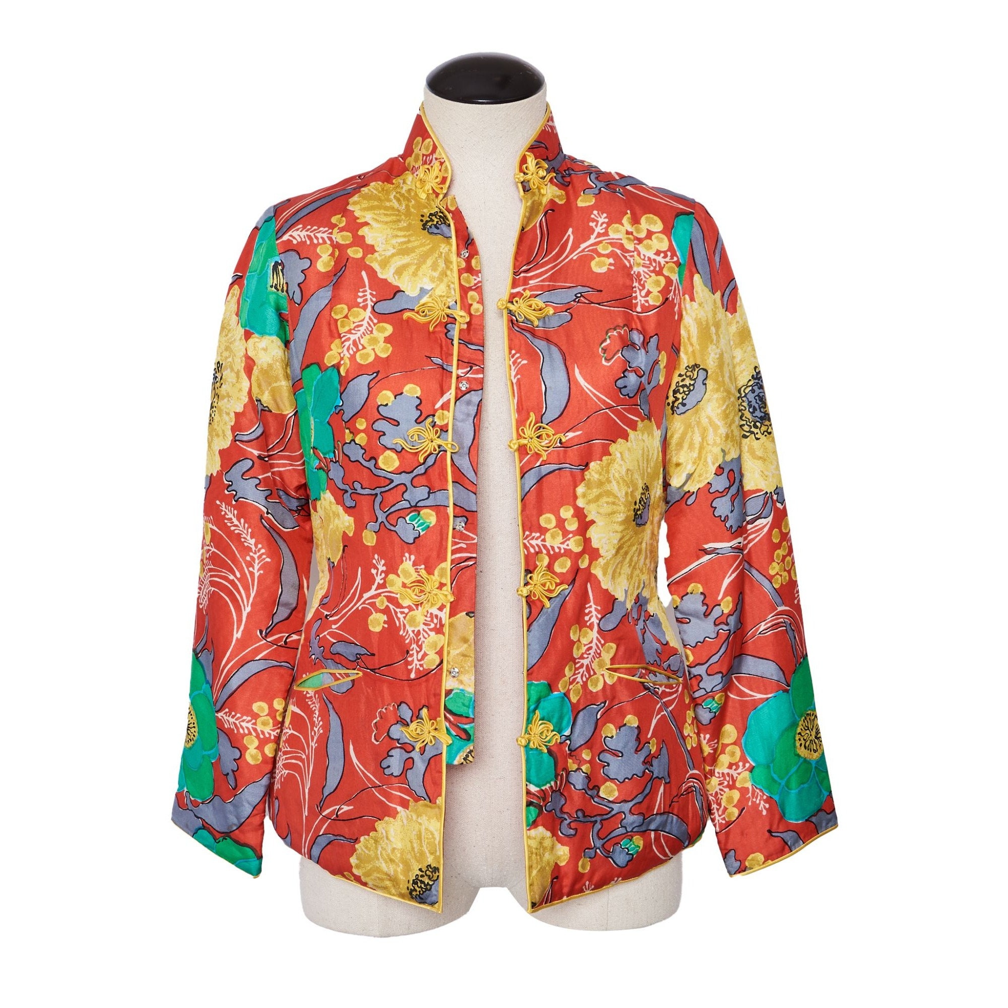 Vintage Asian Motif Jacket, Vintage Floral Jacket - Etsy